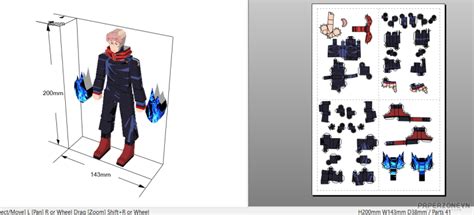 Anime Figure Papercraft Jujutsu Kaisen Yuji Itadori Paperzone Vn