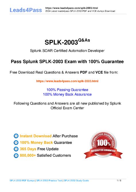 Splk 2003 Pub Splunk Splk 2003 Dumps Are The Best Practice Materials For The Splunk Soar