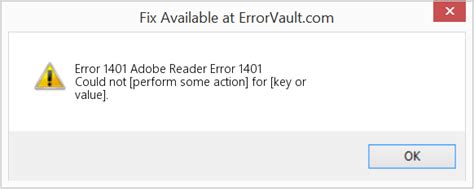 How To Fix Error 1401 Adobe Reader Error 1401 Could Not Perform