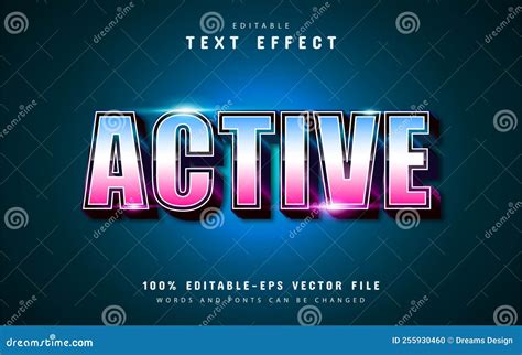 Active Text Effect Stock Vector Illustration Of Design 255930460