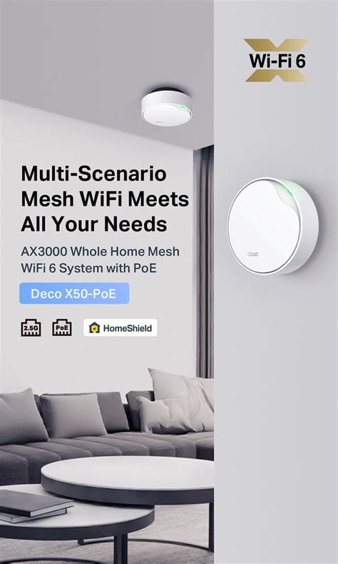 Tp Link Ax Whole Home Ai Driven Mesh Wifi System With Poe Dc Power Supply Deco X Poe