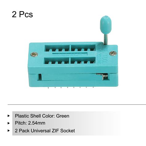 Uxcell Universal Ic Test Zif Socket 16 Pin 2 54mm Pitch For Microcontroller Chip Breadboard