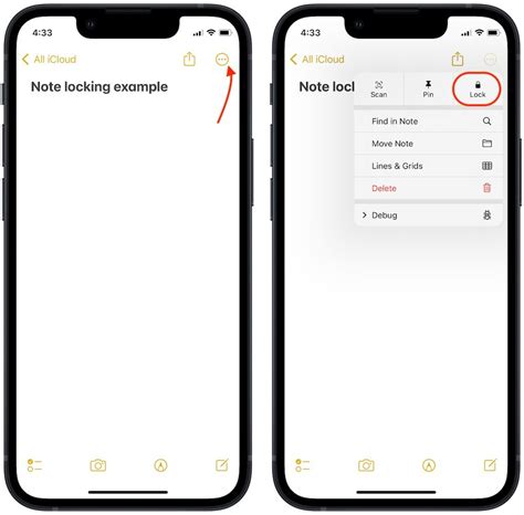 how to unlock notes with iphone passcode and face id in ios 16