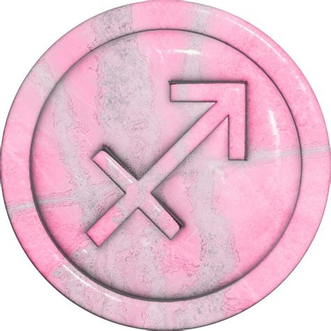 sagittarius three dimensional button in the form of a coin with a zodiac sign stock