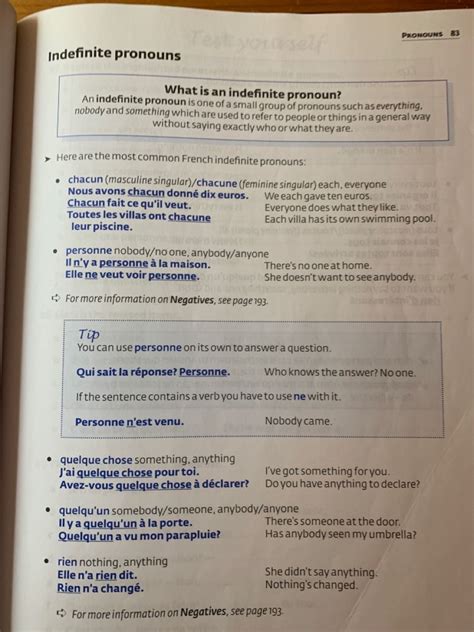 Learn French With Indefinite Pronouns