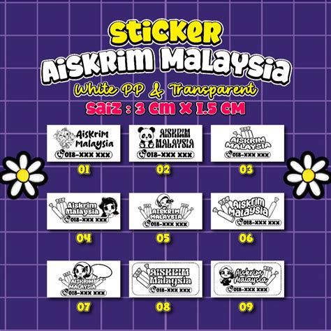 279 Pcs Fast Print Sticker Aiskrim Malaysia Ice Cream Sticker