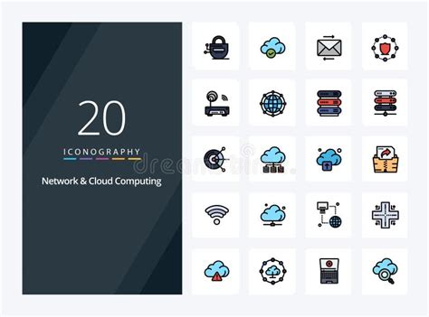 20 Network And Cloud Computing Line Filled Icon For Presentation Stock Vector Illustration Of
