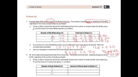 Grade 6 Module 4 Lesson 21 Problem Set Youtube