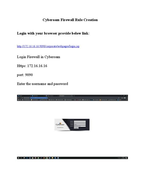 Cyberoam Firewall Rule Creation Pdf