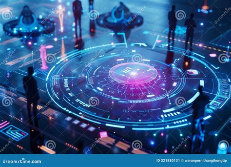 Abstract Futuristic Digital Network System With Data Diagram For Global Data Management Royalty