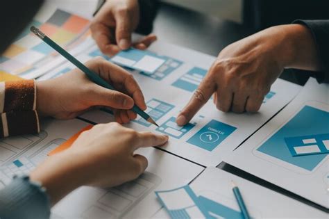 Premium Photo Ux Graphic Designer Creative Sketch Planning Application Process Development