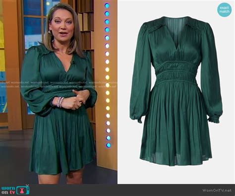 Wornontv Gingers Green Smocked Waist Mini Dress On Good Morning