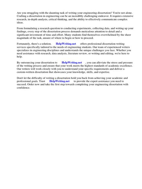 Engineering Dissertation Guidelines Pdf Engineering Thesis