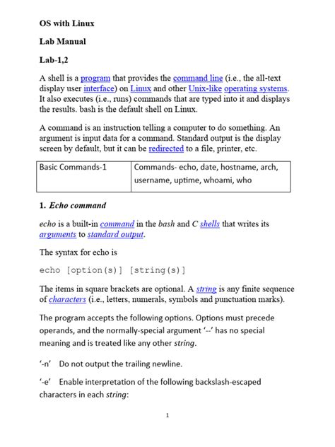 Mca Linux Os Commands Lab Manual Pdf Computers Technology