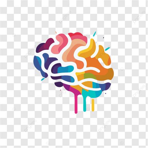 Colorful Brain Illustration On A Gray Background Vector A Simplistic