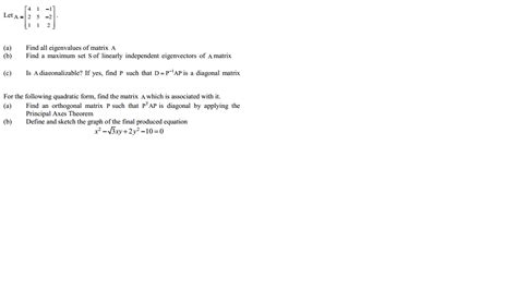 Let A Find All Eigenvalues Of Matrix A Find A Chegg Com