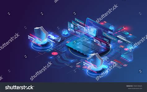 Isometric Personal Data Protection Web Banner Stock Vector Royalty