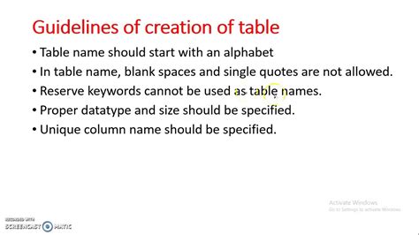 Dbmsunit 3 Create And Desc Command Youtube