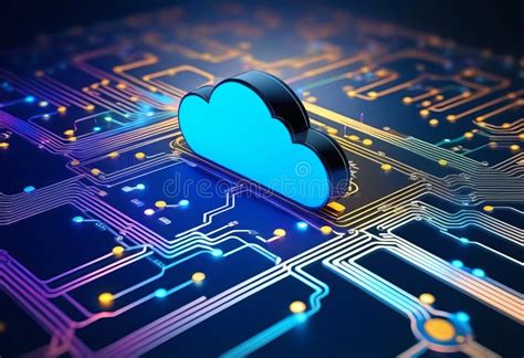 Cloud Computing Technology Internet On Converging Point Stock Illustration Illustration Of