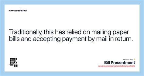 Bill Presentment Awesomefintech Blog