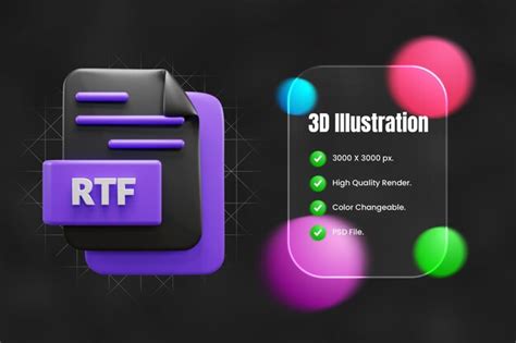 Premium Psd Rtf File 3d Icon Or Rtf File 3d Icon Illustration Premium Psd Rtf File 3d Icon Or Rtf File 3d Icon Illustration