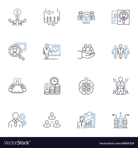 Efficiency And Productivity Line Icons Collection Vector Image