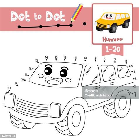 도트 교육 게임 및 색칠 공부 험비 만화 캐릭터 관점 벡터 일러스트 차에 대한 스톡 벡터 아트 및 기타 이미지 차 20 3차원 형태 Istock