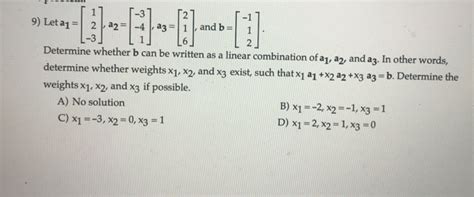 Solved 9 Let A1 2 A2 A3 And B པས ལ Determine Whether