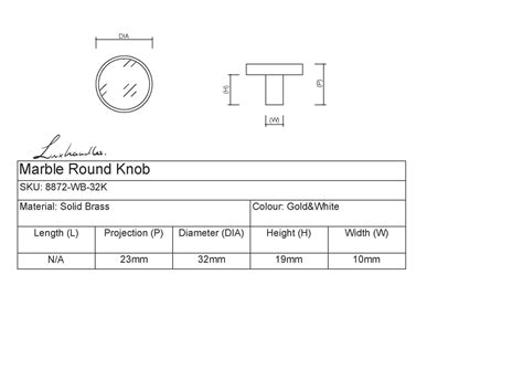 Luxurious Marble Round Solid Brass Knob