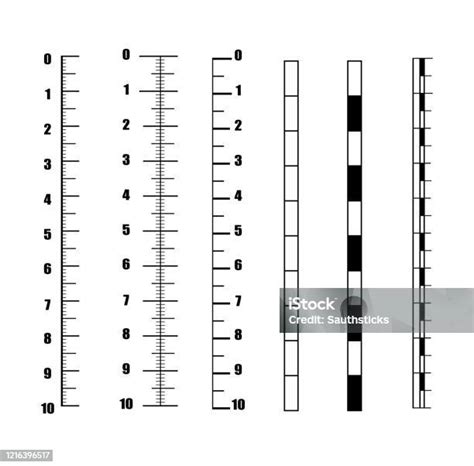 눈금자 인치 벡터 눈금자 온도계 미터를 만들기위한 수직 눈금의 밀리미터 센티미터 Mm Cm Cm 패턴의 단위로 아날로그 미터 벡터 템플릿 스케일에 대한 수직 규모를