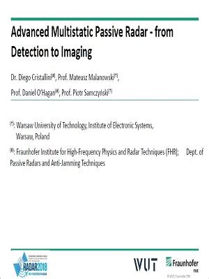 Advanced Multistatic Passive Radar From Detection To Imaging Slides IEEE Resource Center