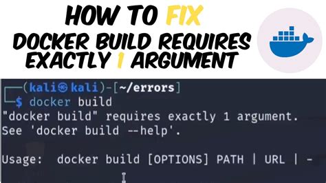 How To Fix Docker Build Requires Exactly 1 Argument Youtube