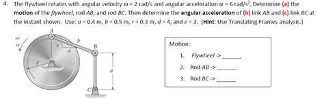 Solved The Flywheel Rotates With Angular Velocity Omega 2