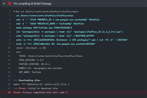 Build And Release Uyouplus Workflow Error Failed To Download Uyou