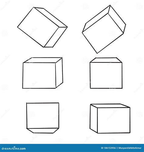 Cube Perspective Grid Three Dimensional Vector Isometric Solid Shapes
