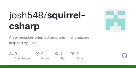 GitHub Josh Squirrel Csharp An Expression Oriented Programming Language Inspired By Lisp