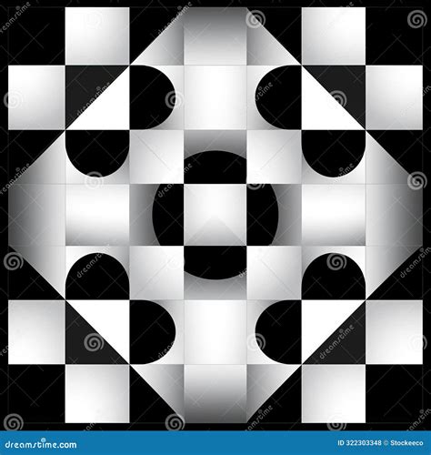 Create A Foulard Pattern With Alternating Black And White Squares Stock