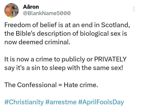 Freedom Of Belief Is At An End In Scotland The Bibles Description Of