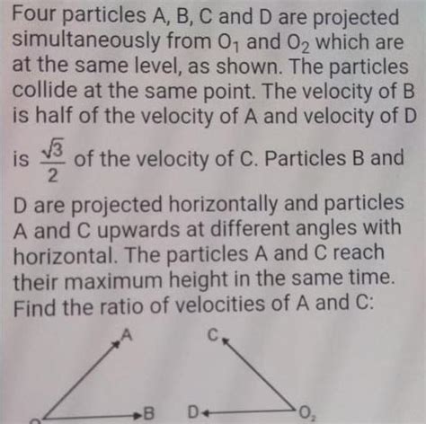 [answered] Four Particles A B C And D Are Projected Simultaneously From
