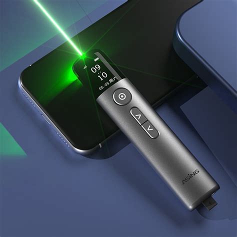 Asing A9 32gb 그린 라이트 다기능 Ppt 터치 레이저 페이지 터닝 펜 무선 발표자 회색