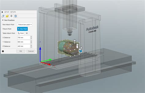 how to use part position menu in a setup in fusion 360 manufacture