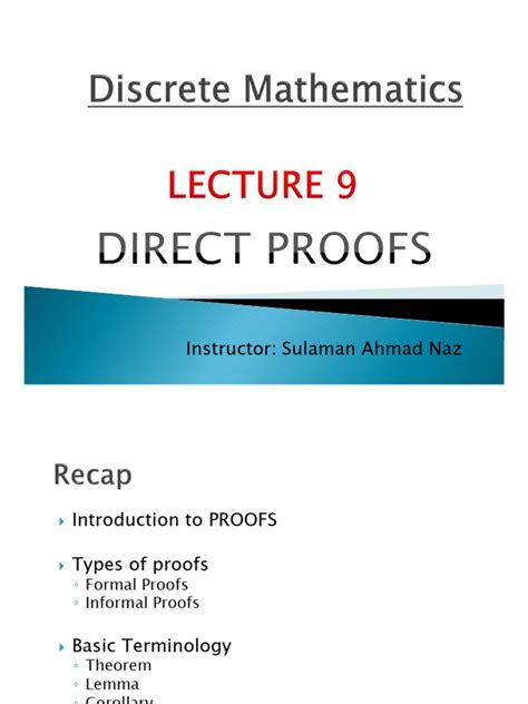 Discrete Mathematics Lecture 9 Pdf Mathematical Proof Axiom