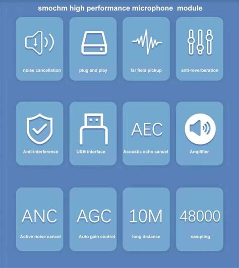 10 Meters High Performance Ai 4 Mic Microphone Array Module Motherboard