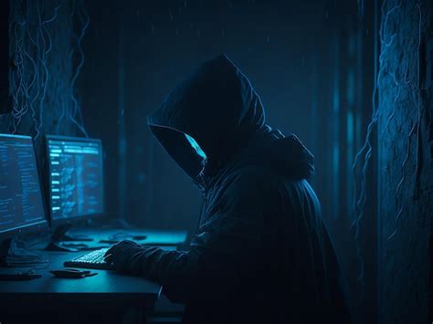 Premium Ai Image Dangerous Hooded Hacker Breaks Into Government Data Servers And Infects Their