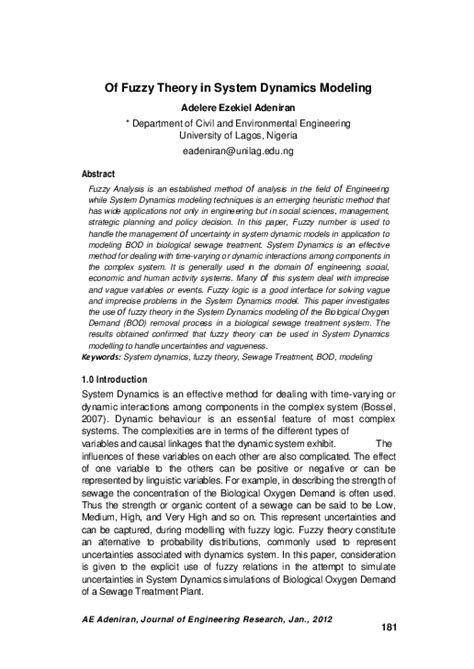 Pdf Of Fuzzy Theory In System Dynamics Modeling