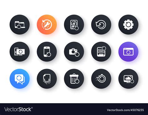 Recovery Icons Backup Restore Data And Recover Vector Image