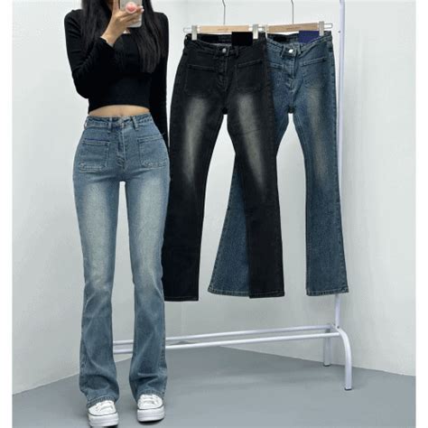 말라핏 숏롱~xl들뜸제로 포켓 하이웨스트 부츠컷 데님팬츠 롱팬츠 가을팬츠 흑청 연청 진청 키작녀 키큰녀 사계절청바지 에이블리