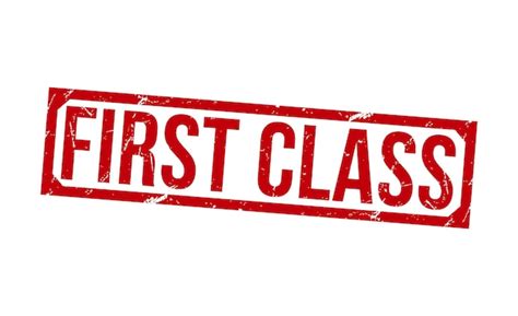 Premium Vector First Class Stamp Red Rubber Stamp On White Background