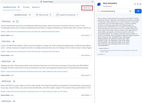 Testing And Debugging Answers Kore Ai Docs