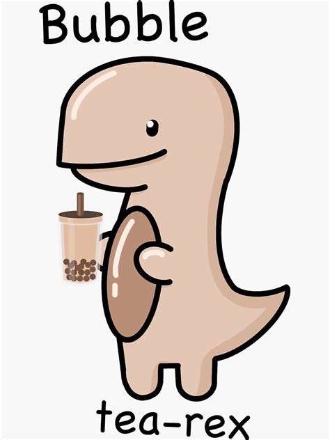 Bubble Tea Rex Sticker By Simon111111 Redbubble